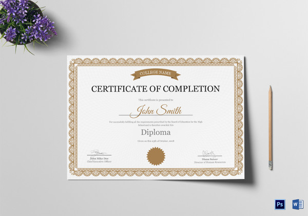 School Certificate Template - 30+ Word, PSD Format Download!