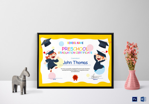 Free 16+ Preschool Certificate Templates in PDF | Word | PSD | Ai | DOC ...