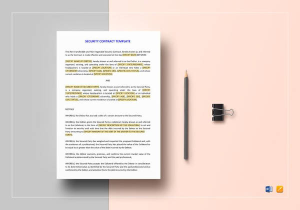 14+ Security Contract Templates - Word, PDF, Apple Pages, Google Docs