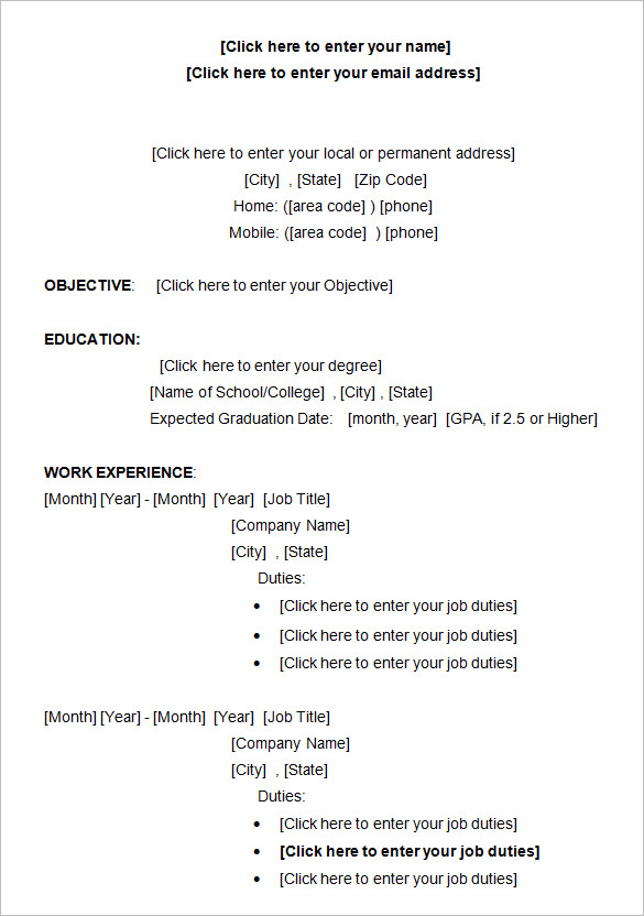 10+ College Resume Template, Sample, Examples