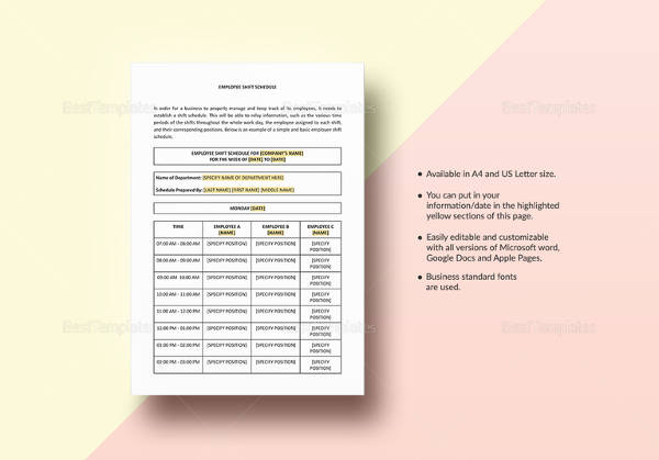 19+ Rotating/Rotation Shift Schedule Templates - Docs, Excel, PDF