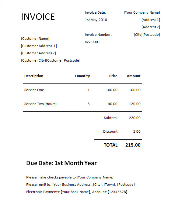 60+ Microsoft Invoice Templates - PDF, DOC, Excel