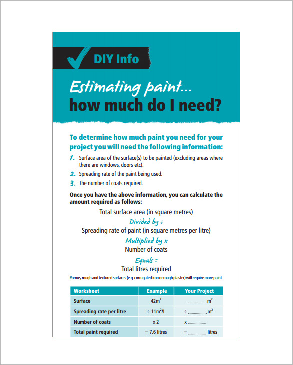 Painting Estimate Template - 6+ Word, PDF Documents Download!
