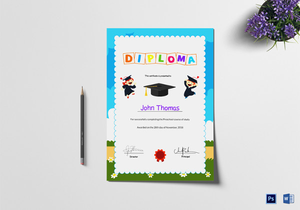 Diploma Certificate Template - 35+ Word, PDF, PSD, EPS, InDesign ...