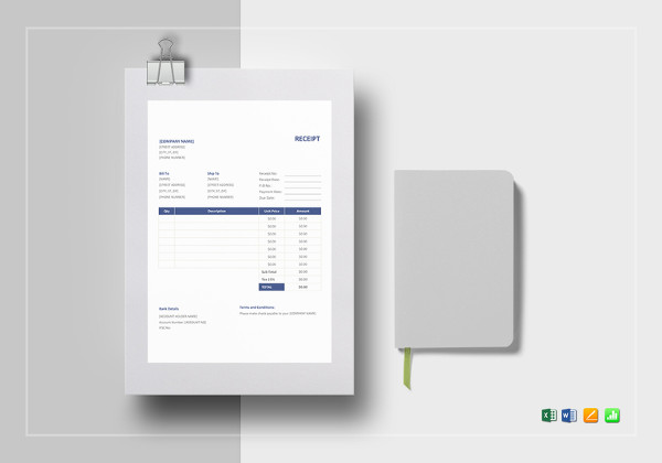 Receipt Book Template - 20+ Word, Excel, PDF Format Download
