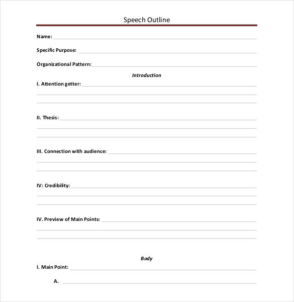 29+ Speech Outline Templates - PDF, DOC