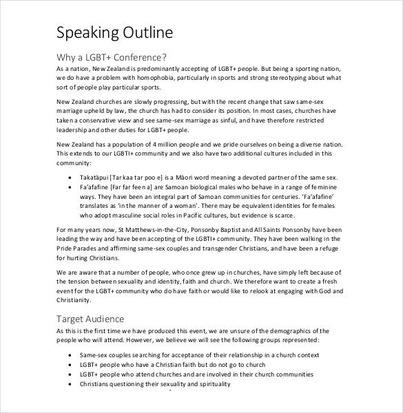 29+ Speech Outline Templates - PDF, DOC