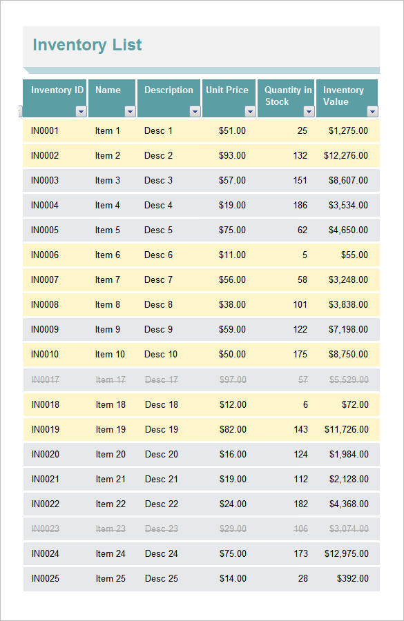 Inventory Worksheet Template – 13+ Free Word, Excel, PDF Documents Download