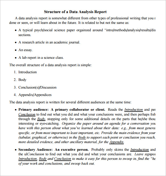 Report Structure Sample Structure Of A Report And Sample Report In 