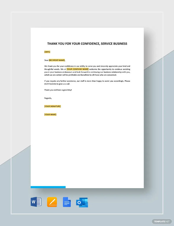Business Thank You Letter – 18+ Free Sample, Example Format Download!