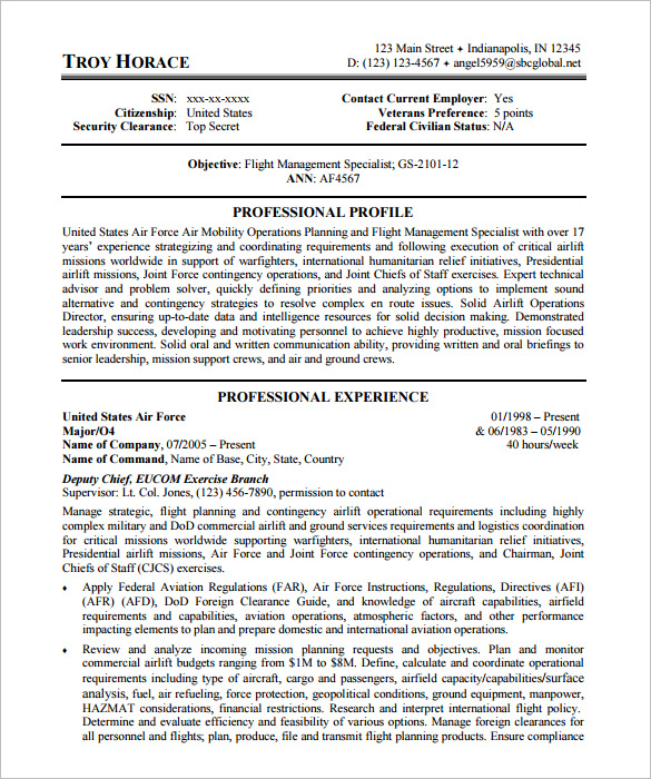7+ Federal Resume Template - Word, PDF