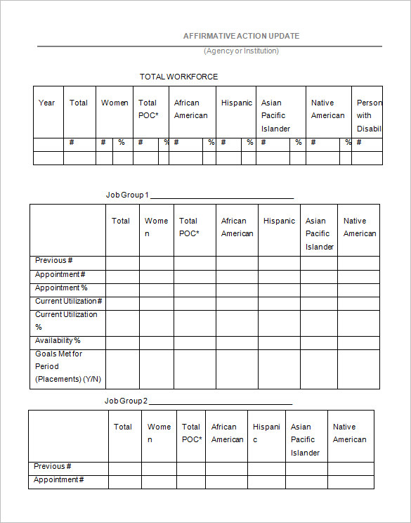 Affirmative Action Plan Template For Small Business Best Template Ideas