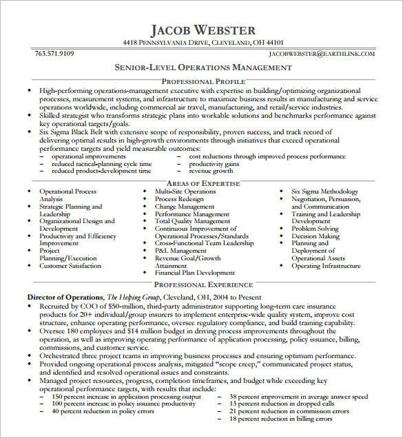 10 Executive Resume Templates Free Samples Examples Formats 