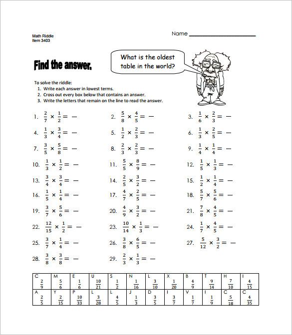10+ Multiplying Fractions Worksheet Templates - PDF