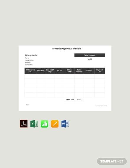 34+ Payment Schedule Templates - Word, Excel, PDF