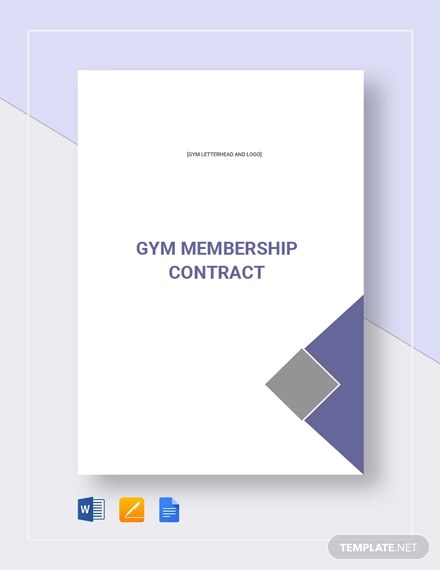 FREE 15+ Gym Contract Templates in MS Word | Google Docs | Apple Pages ...