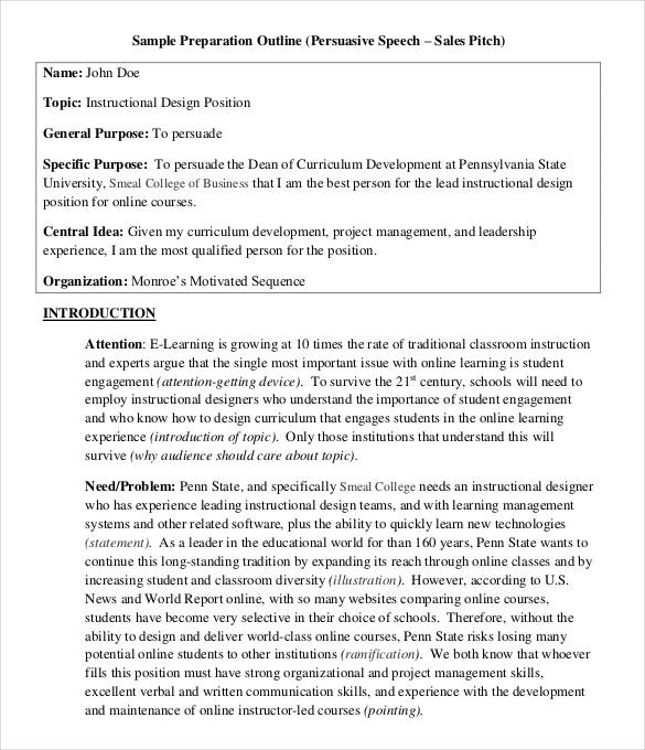 29+ Speech Outline Templates - PDF, DOC