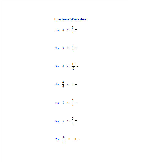 10+ Multiplying Fractions Worksheet Templates - PDF