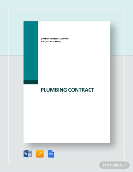 11+ Plumbing Contract Templates in MS Word | PDF | Google Docs | Pages