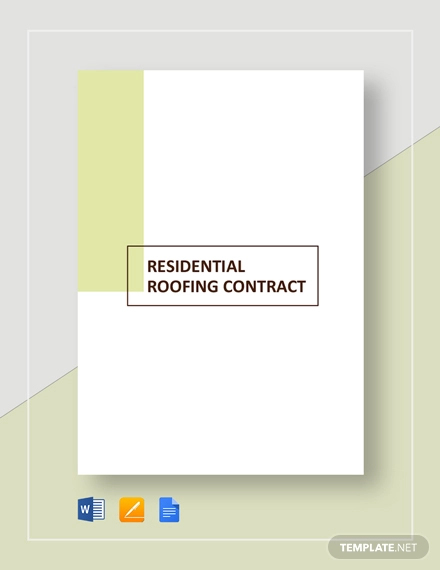 FREE 15+ Roofing Contract Templates in MS Word | PDF | Google Docs | Pages