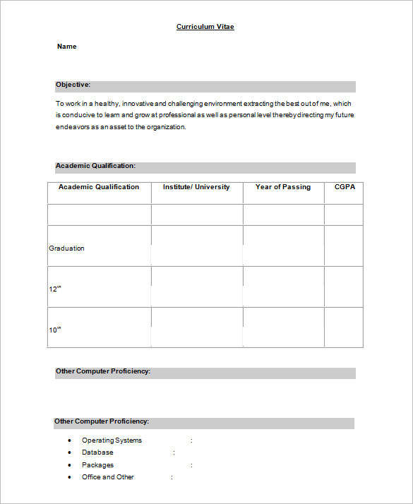 25+ Resume Templates for Freshers - PDF, DOC