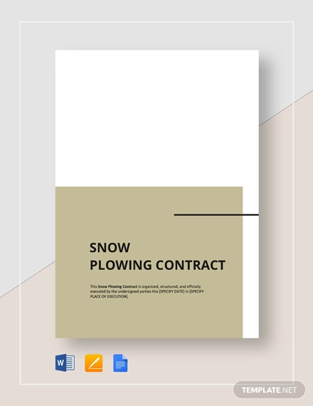 20+ Snow Plowing Contract Templates - Google Docs, PDF, Word, Apple Pages
