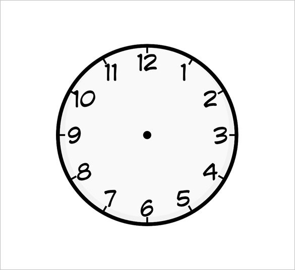 21 Printable Clock Templates PDF DOC