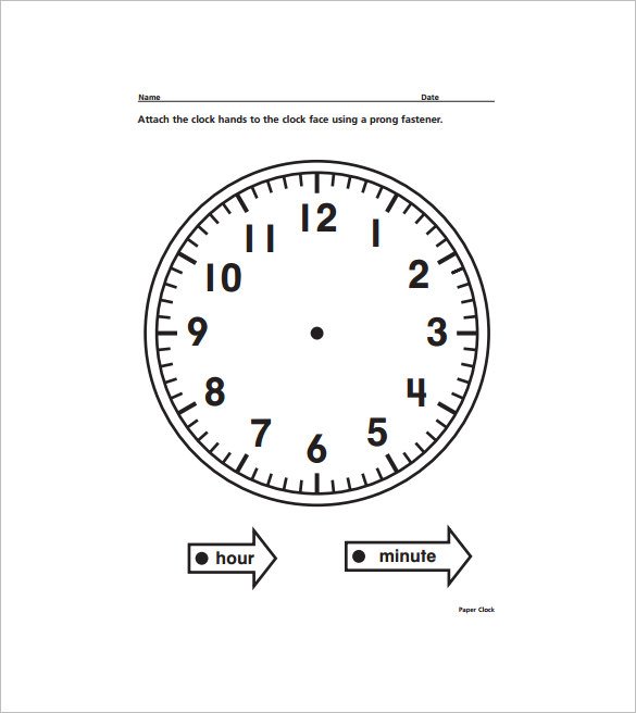 21+ Printable Clock Templates - PDF, DOC