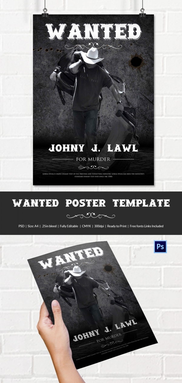 Wanted Poster - 34+ Free Printable Templates in Word, PSD, Illustration ...