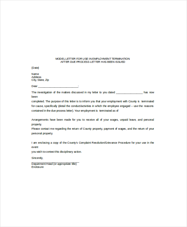 13 Termination Letter Template Free Sample Example Format 13 Termination Letter Template Free Sample Example Format