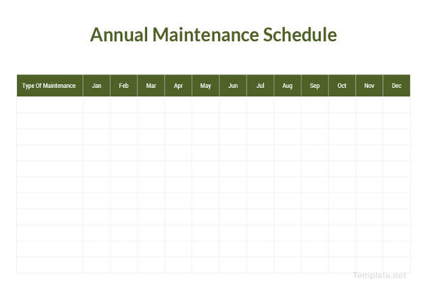 6 Annual Maintenance Schedule Templates Free Word PDF Format Download 