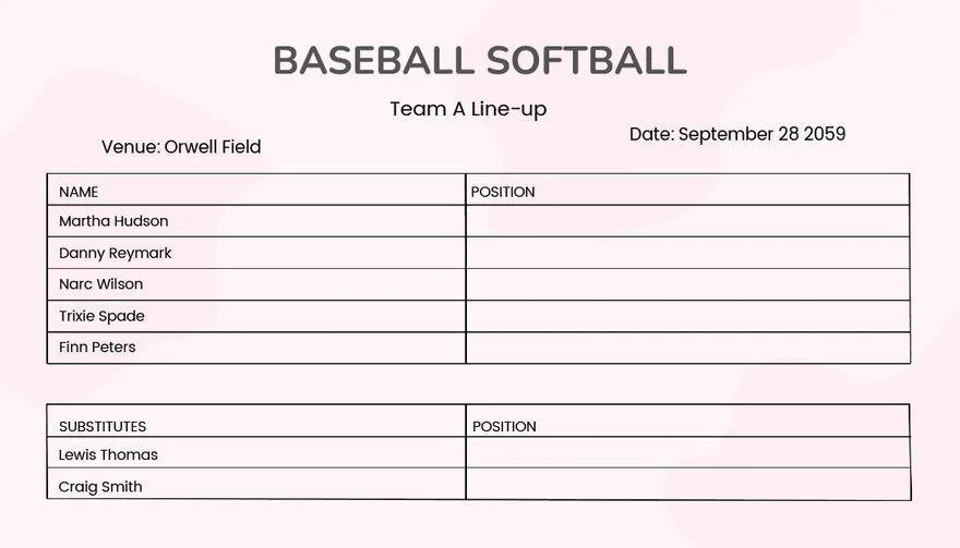 10+ Baseball Line Up Card Templates - DOC, PDF
