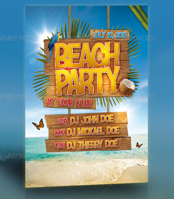 27 Amazing PSD Beach Party Flyer Templates