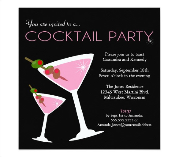 Cocktail Party Invitation Template Herl