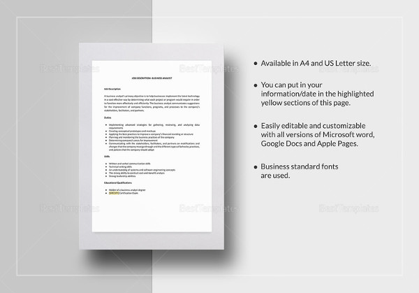 Job Description Templates - 32+ Free Word, Excel, PDF