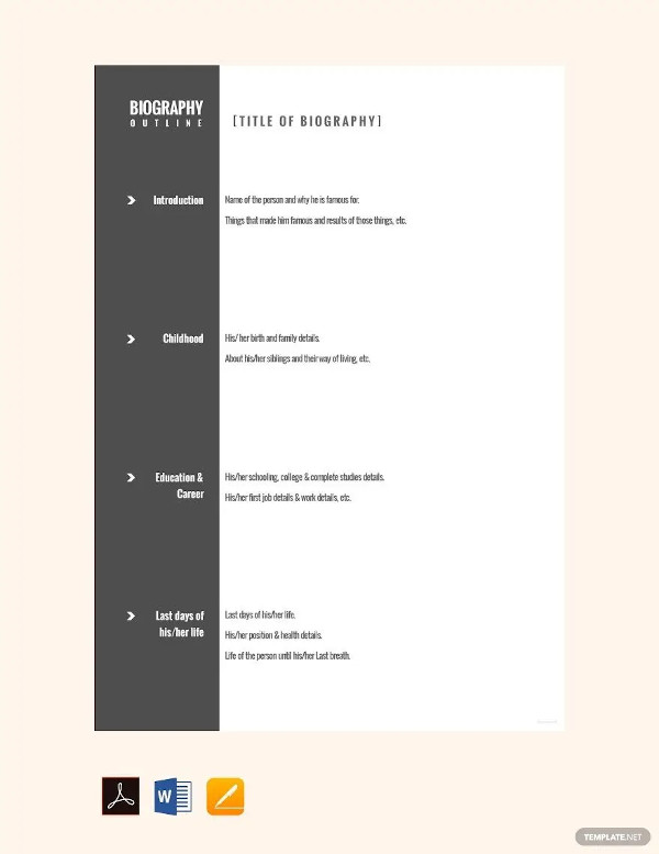17+ Biography Outline Templates - PDF, DOC