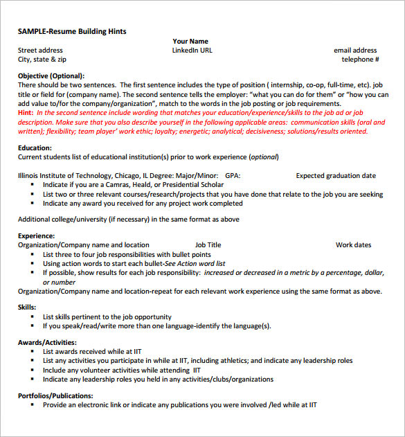13+ Internship Resume Templates - PDF, DOC