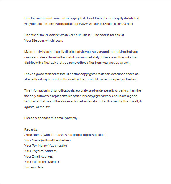12+ DMCA Notice Templates - DOC