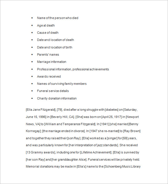 Death Notices - 16+ Printable Word, Excel, PDF Format Download!