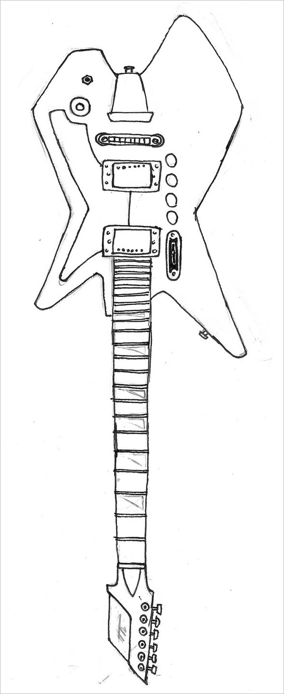 14 Awsome Guitar Cake Templates Designs