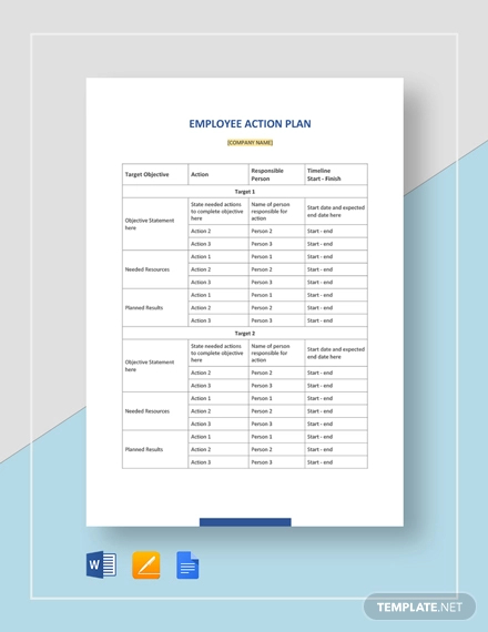 Employee Action Plan Template - 14+ Free Word, Excel, PDF Format Download