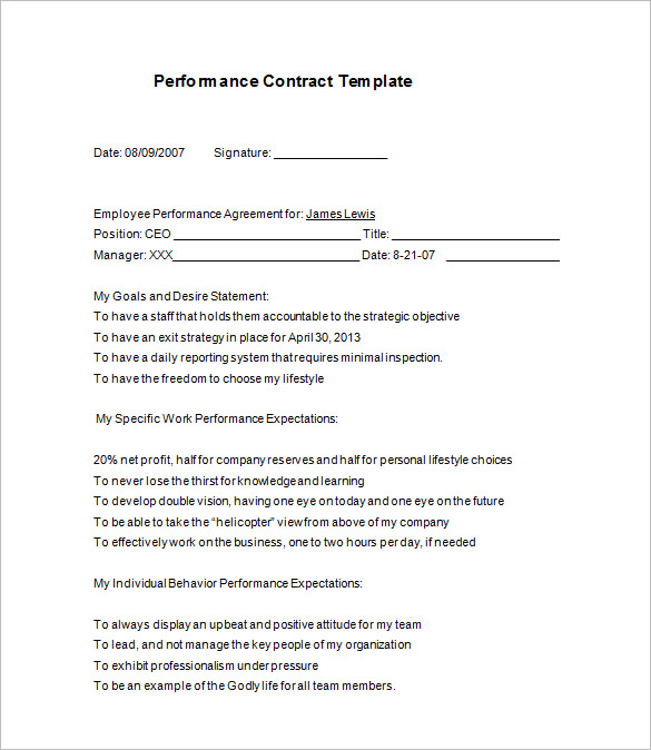 15+ Performance Contract Templates - Word, PDF, Google Docs Documents ...