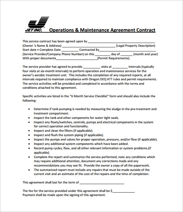 10 Maintenance Contract Templates Free Word PDF Documents Download 
