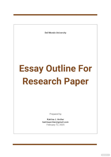 Essay Outline Template - 12+ Word, PDF Format Download! | Free ...