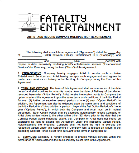 20+ Music Contract Templates - Word, PDF, Google Docs, Apple Pages