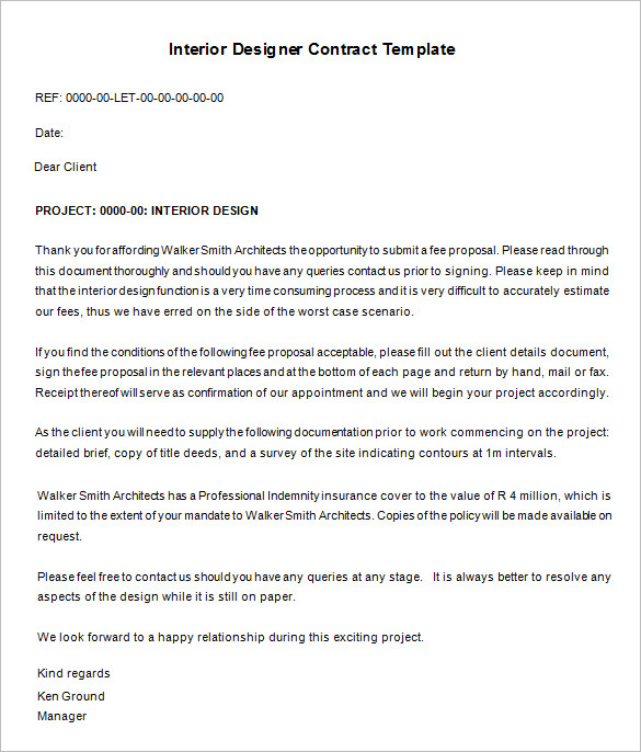 11+ Interior Designer Contract Templates in PDF | MS Word | Pages ...