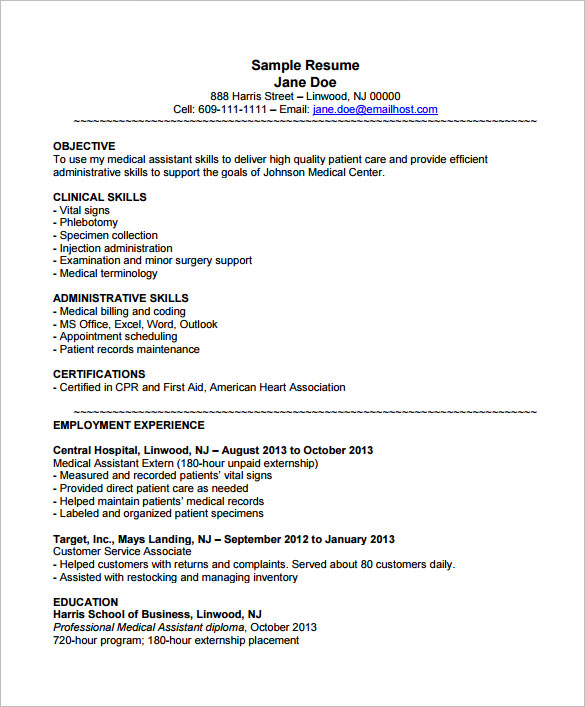 Best 19 Medical Assistant Resumes Examples Free Samples Examples 