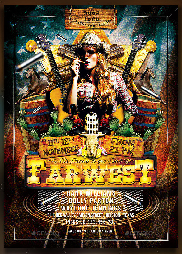 25+ Creative Western Flyer Templates & PSD, Word, EPS Designs