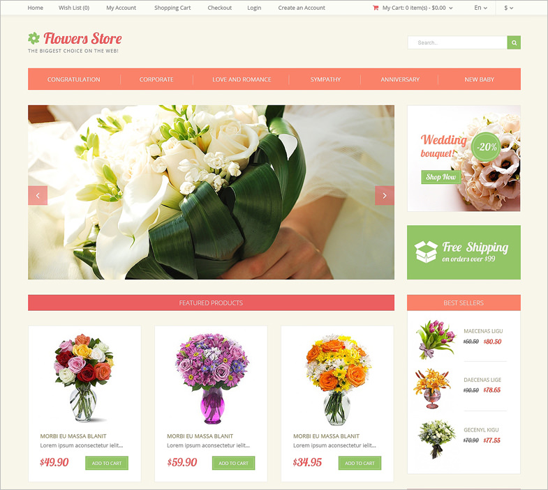 16 Beautiful Florists Website Templates Themes Free Premium 