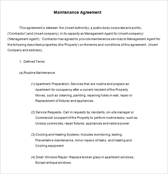 13 Maintenance Contract Templates Free Word PDF Documents Download Free Premium Templates